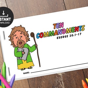 10 Commandments Activity, Bible Story Craft, Sunday School Craft, Moses ...