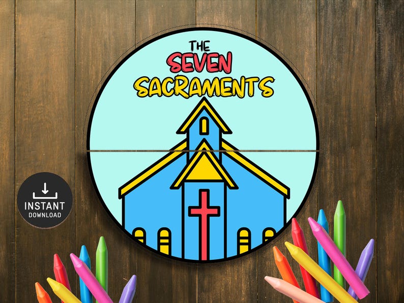 7 Sacraments Folding Surprise Bible Story Craft, Kids Bible Lesson ...