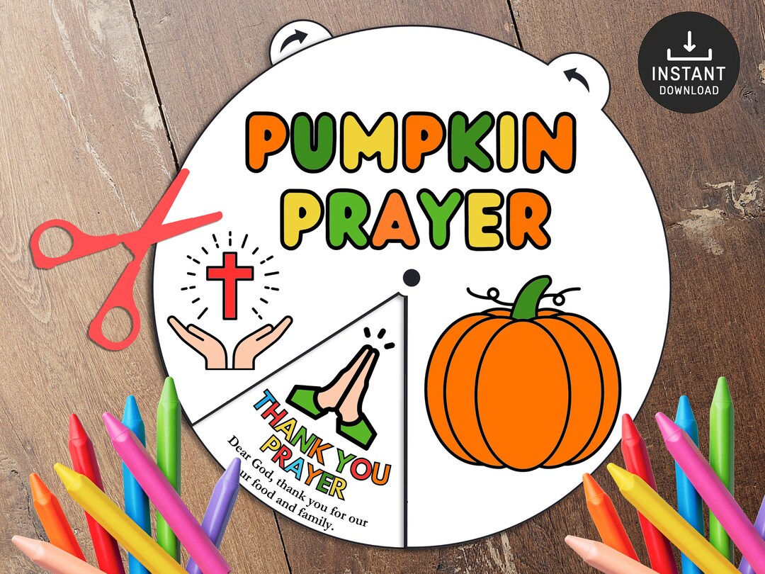 Pumpkin Prayer for Halloween Coloring Wheel, Bible Activity, Kids Bible ...