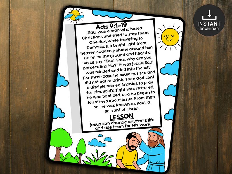 Saul to Paul Bible Story Mini Book, Sunday School Craft (digital ...