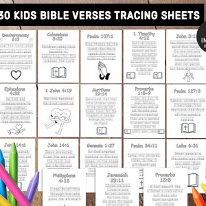 30 Bible Verses Tracing Sheets | Digital Download Tracing Practice ...