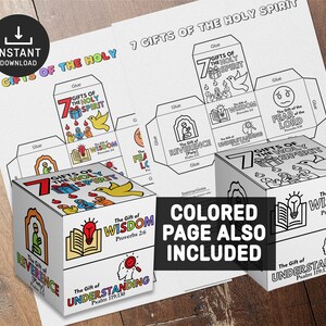 Gifts of the Holy Spirit Coloring Cube, Bible Lesson, Sunday School ...