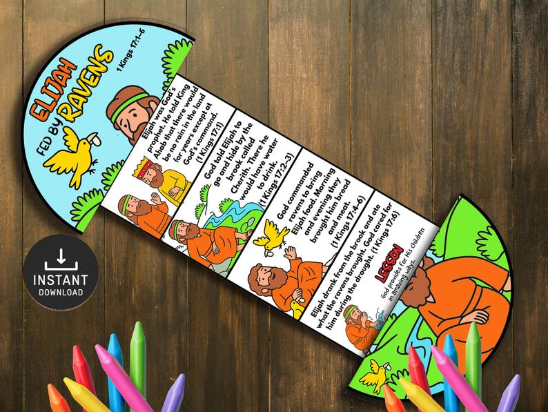 Elijah and Ravens Bible Story Craft, Sunday School (digital Download ...