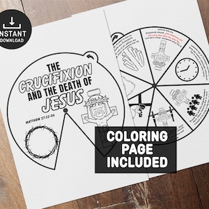 Jesus Dies on Cross Coloring Wheel Easter Story Craft, Easter Story ...