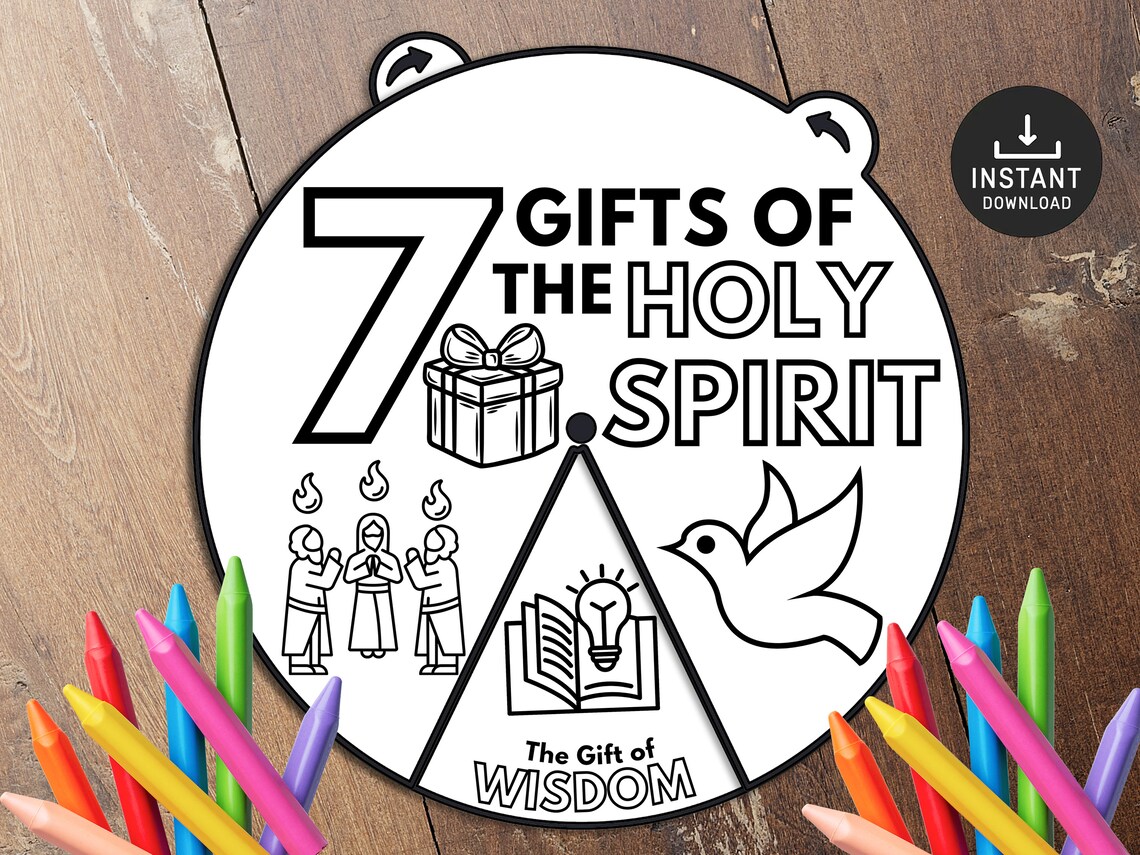 Gifts of the Holy Spirit Coloring Wheel, Bible Lesson, Sunday School ...