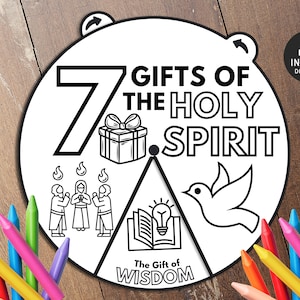 Gifts of the Holy Spirit Coloring Wheel, Bible Lesson, Sunday School ...
