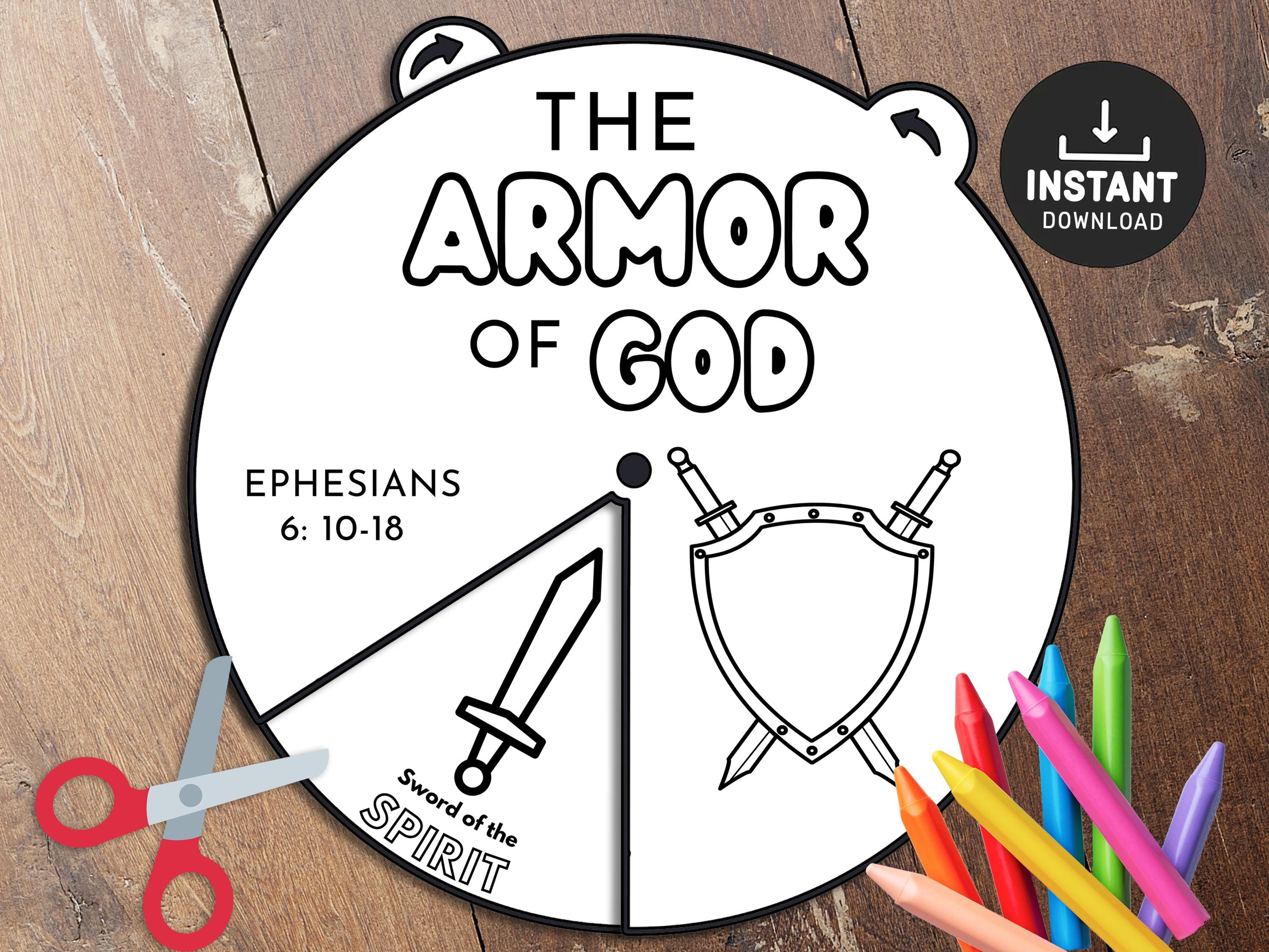 Armor of God Coloring Wheel, Bible Activity, Bible Lesson, Memory Game ...
