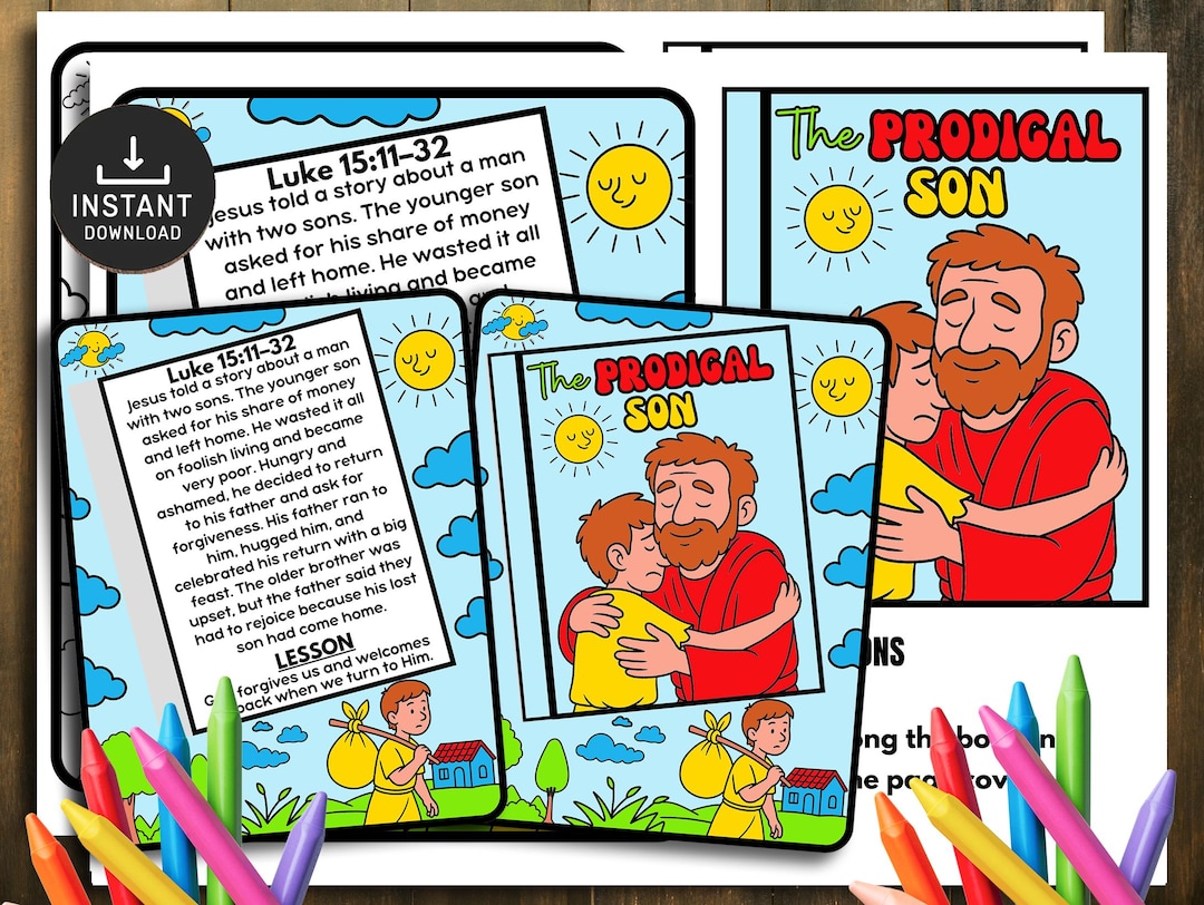 Prodigal Son Bible Story Craft, Kids Sunday School Lesson (digital ...