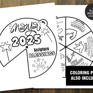 New Year 2024 Blessing Coloring Wheel, Bible Activity, Kids Bible ...