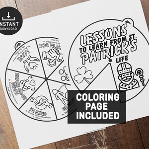 St Patricks Coloring Wheel, Shamrock Bible Activity, Printable Kids ...