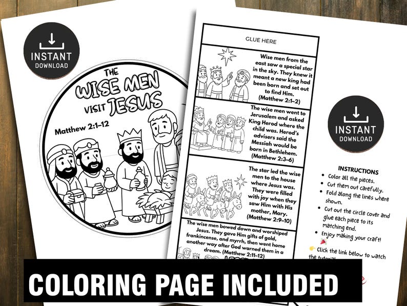 The Wise Men Visit Jesus Folding Surprise Bible Story Craft, Kids Bible ...