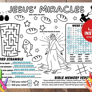 Jesus Miracles, Bible Activity, Sunday School Activities, Bible ...
