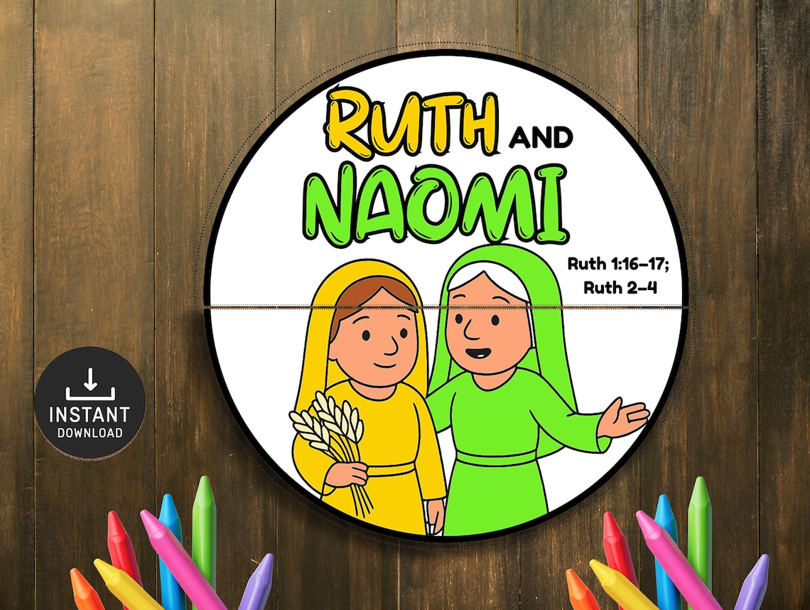 Ruth and Naomi Folding Surprise Bible Story Craft, Kid Bible Lesson ...