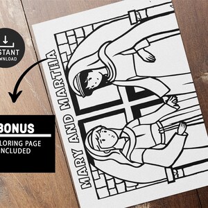 Martha and Mary Activity Placemat, Bible Activity, Sunday School, Bible ...