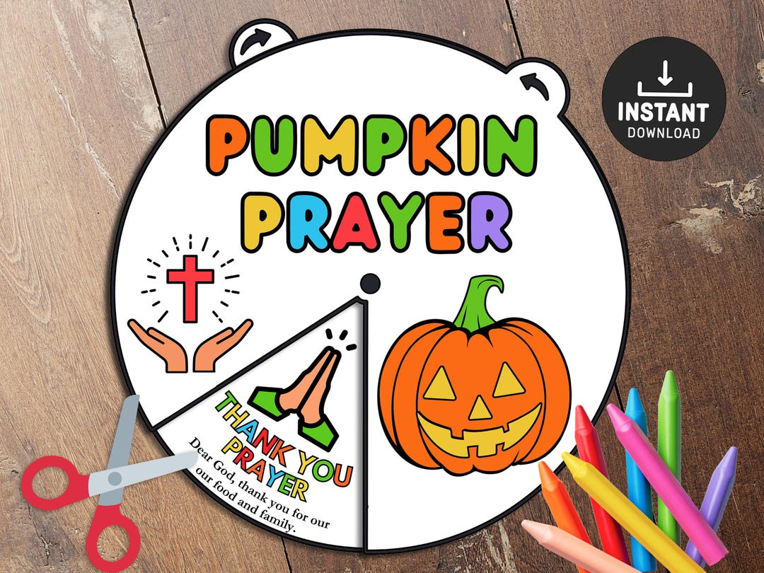 Pumpkin Prayer for Halloween Coloring Wheel, Bible Activity, Kids Bible ...