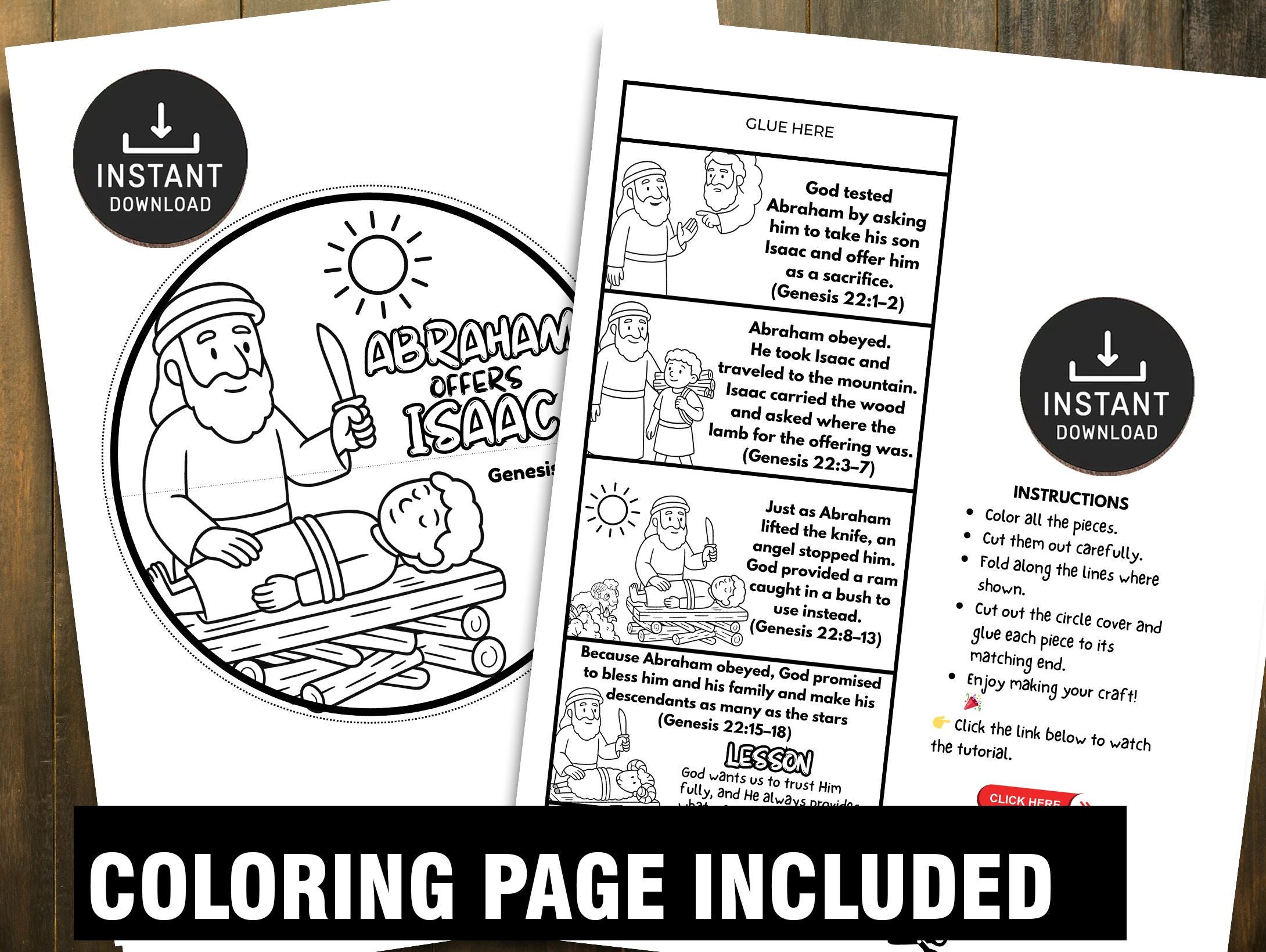 Abraham Offers Isaac Folding Surprise Bible Story Craft, Bible Lesson ...