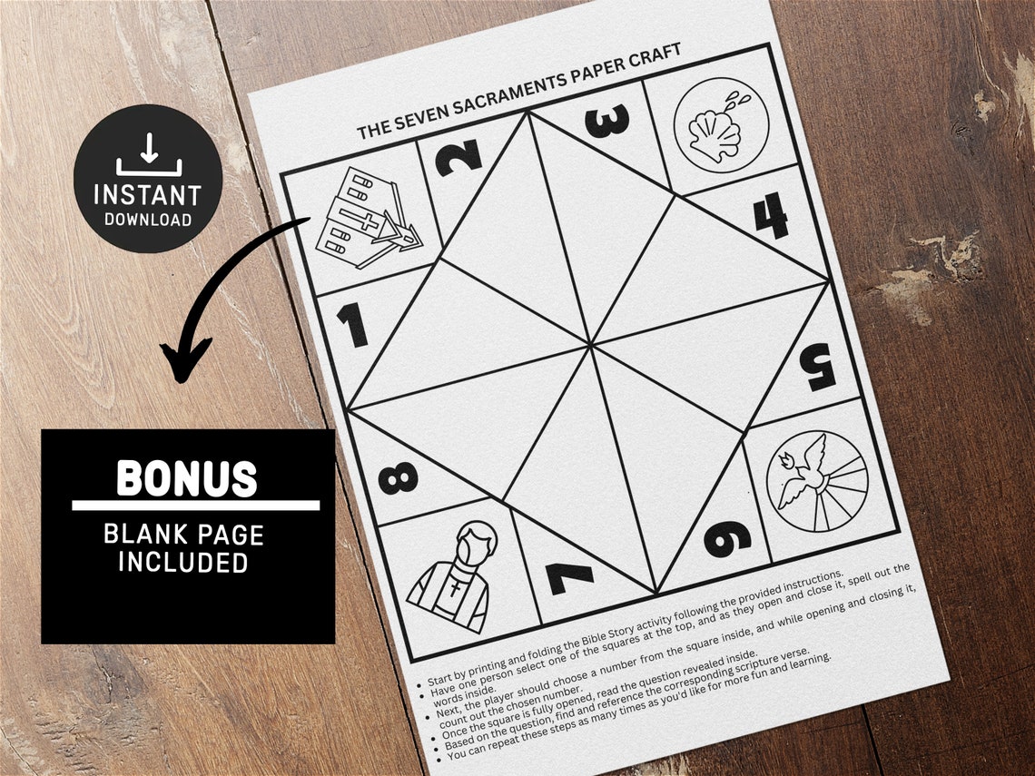 7 Sacraments, Bible Verse Activity, Watercolor, Kids Bible Lesson ...