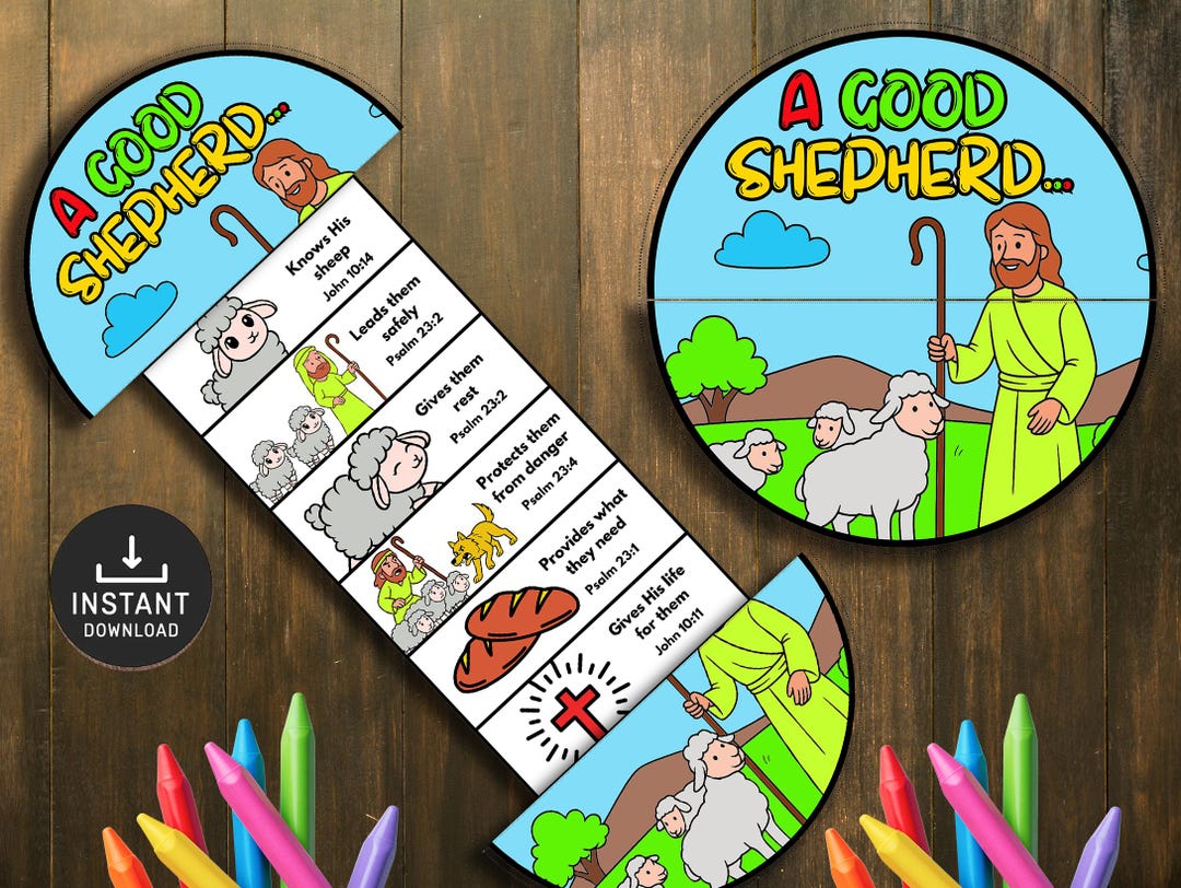 A Good Shepherd Folding Surprise Bible Story Craft, Memory Game ...