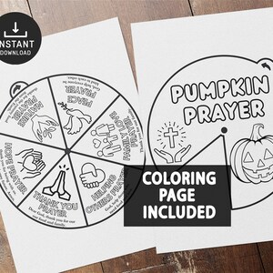 Pumpkin Prayer for Halloween Coloring Wheel, Bible Activity, Kids Bible ...
