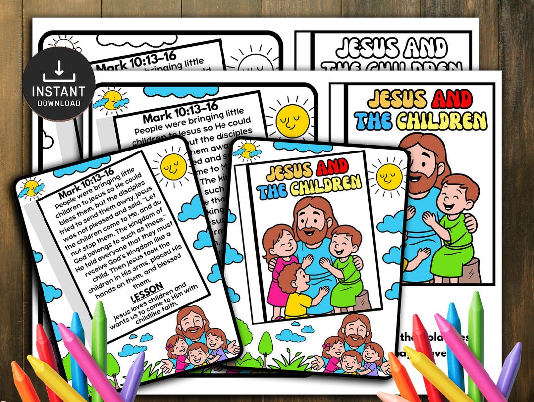 Jesus and the Children Story, Kids Bible Craft (digital Download) - Etsy