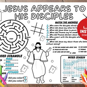 Jesus Appears to His Disciples Easter Sunday Craft, He is Risen, Sunday ...