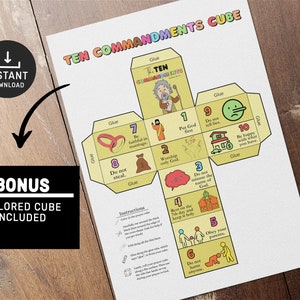 Ten Commandments Coloring Wheel, Bible Activity, Kids Bible Lesson ...