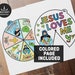 Jesus Loves Me Coloring Wheel, Printable Bible Activity, Watercolor ...