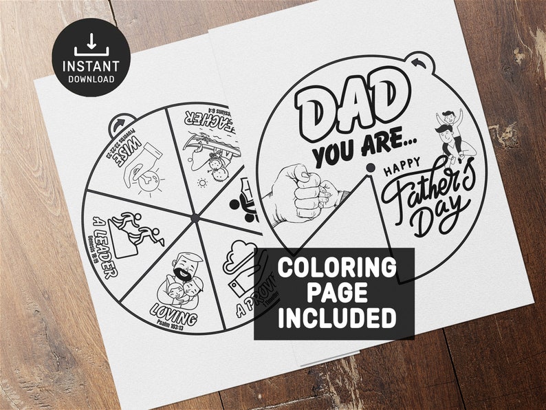 Father's Day Coloring Wheel, Bible Craft for Dad, Sunday School Craft ...