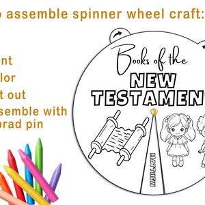 Books of the Bible, New Testament Coloring Wheel, Printable Bible ...