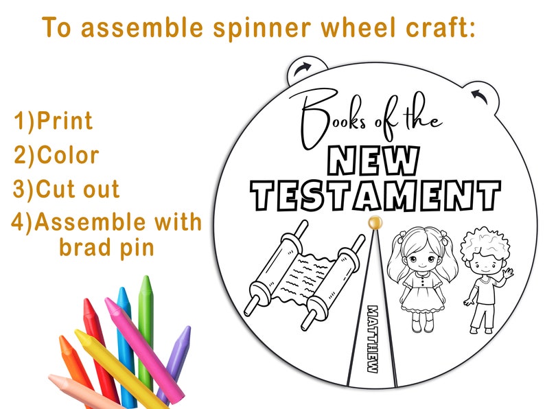 Books of the Bible New Testament Coloring Wheel Printable - Etsy