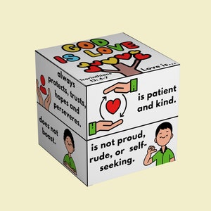 God is Love Coloring Cube, Printable Bible Activity, Watercolor, Kids ...