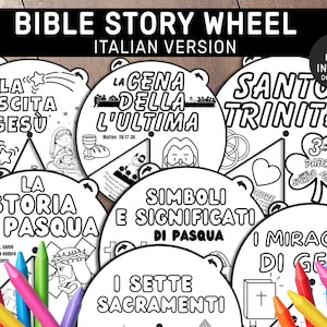 Coloring Wheel Bundle, Printable Bible Activity, Kids Bible Lesson ...