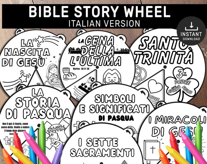 Preschool Sunday School Coloring Wheel, Printable Scripture Bible ...
