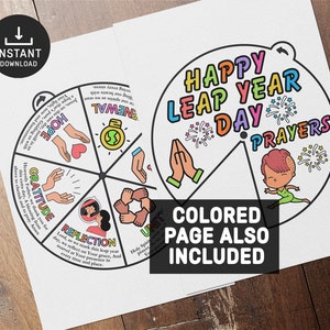 Leap Year Day Prayer Coloring Wheel, Leap Year Activities, Leap Year ...