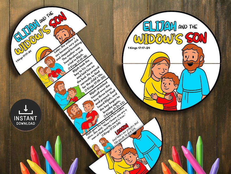 Elijah and the Widow's Son Bible Story Craft (digital Download) - Etsy