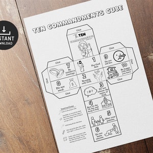 Ten Commandments Coloring Wheel, Bible Activity, Kids Bible Lesson ...