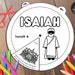 Isaiah Coloring Wheel, Printable Bible Activity, Watercolor, Kids Bible ...