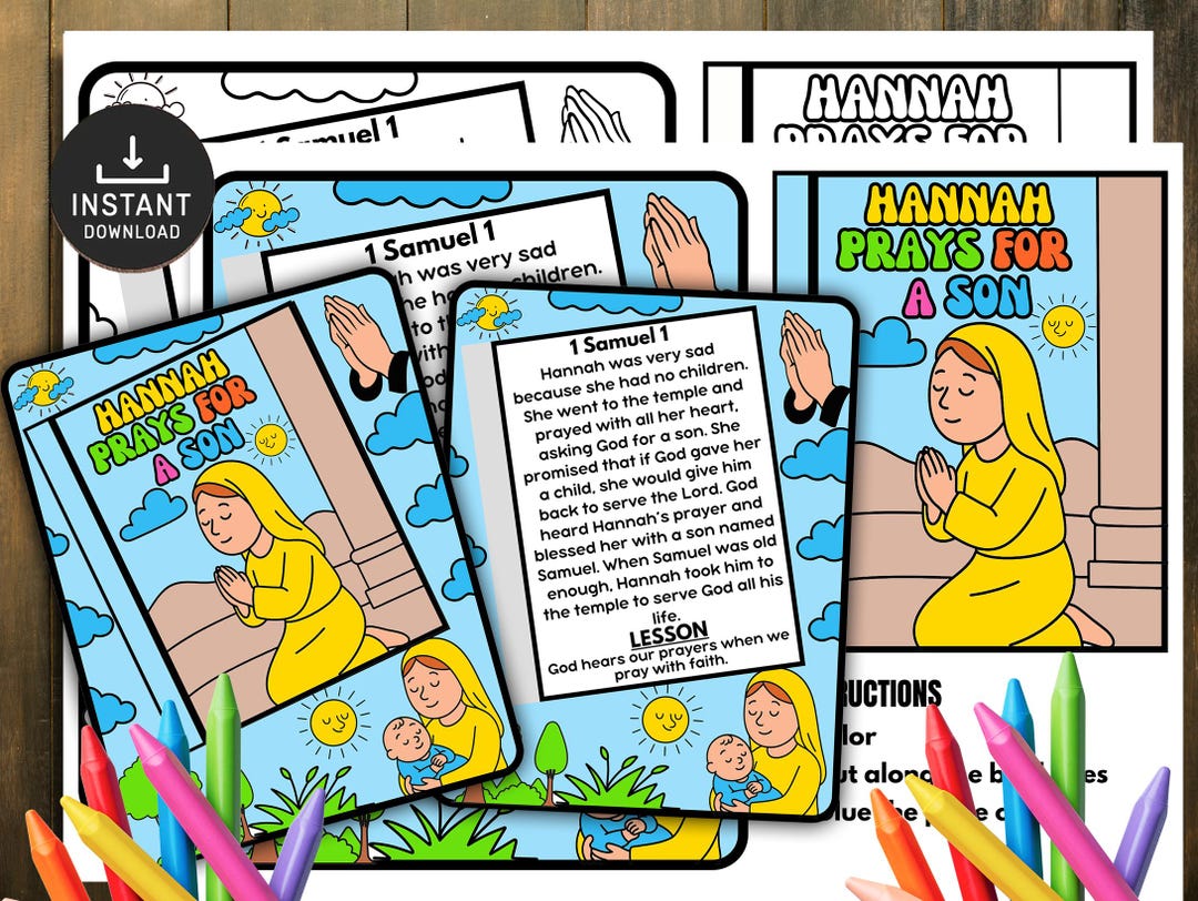 Hannah Prays for a Son, Bible Story Craft, Kids Bible Lesson, Sunday ...