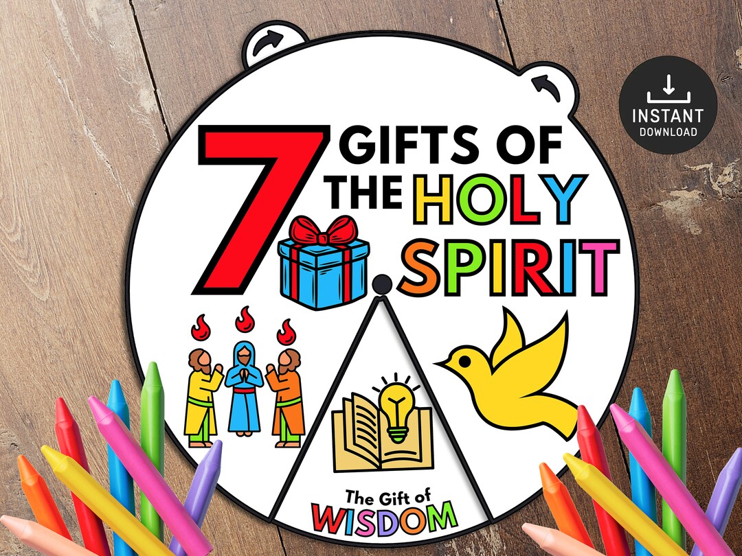 Gifts of the Holy Spirit Coloring Wheel, Bible Lesson, Sunday School ...