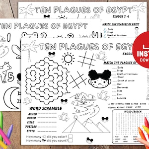 Plagues of Egypt, Bible Activity, Sunday Activities, Bible Placemat ...