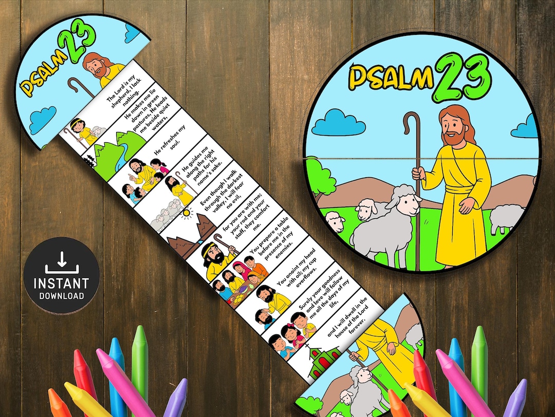 Psalm 23 Bible Story Craft, Folding Surprise Book (digital Download) - Etsy