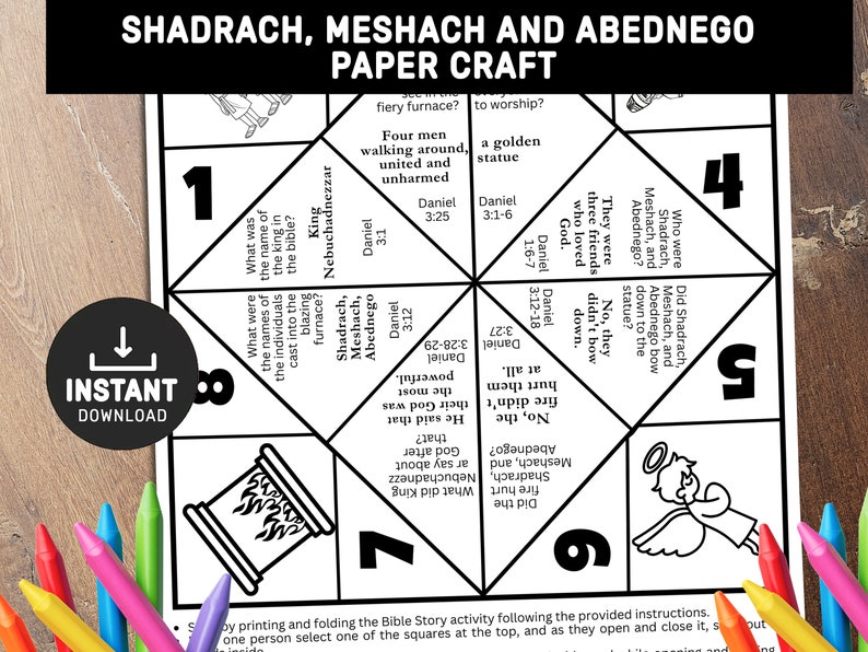 Shadrach Meshach Abednego, Bible Story Activity, Fiery Furnace, Sunday ...