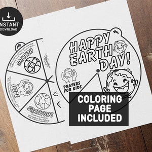 Earth Day Coloring Wheel, Earth Day Activity, Earth Day Preschool ...