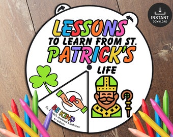 Saint Patrick Coloring Wheel, Printable Bible Activity, Trinity, Kids ...