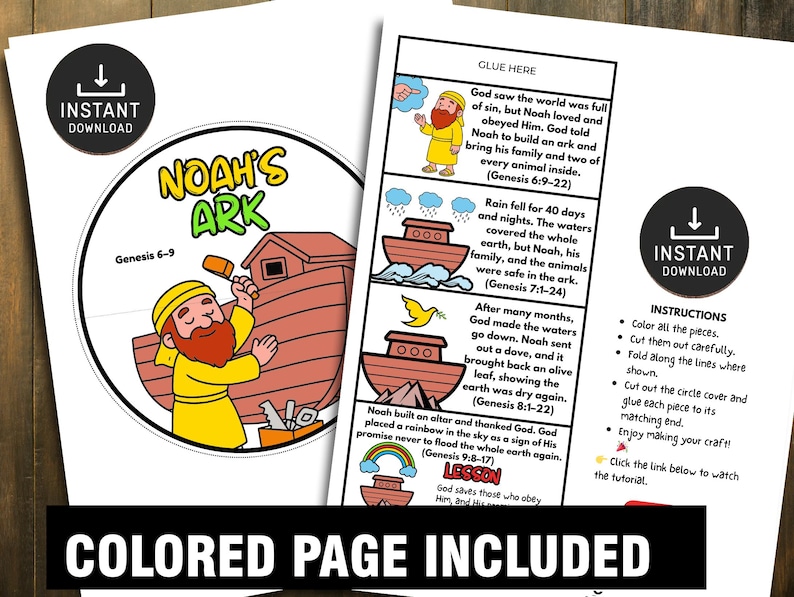 Noah's Ark Mini Book, Bible Story Craft (digital Download) - Etsy