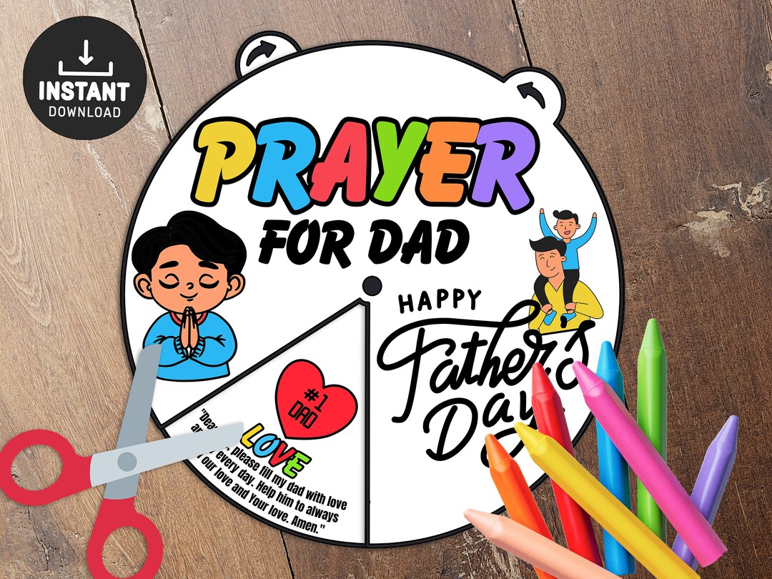 Father's Day, Prayer for Dad, Coloring Wheel, Bible Craft for Dad ...