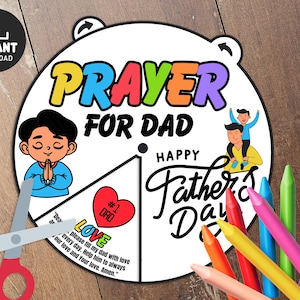 Father's Day, Prayer for Dad, Coloring Wheel, Bible Craft for Dad ...