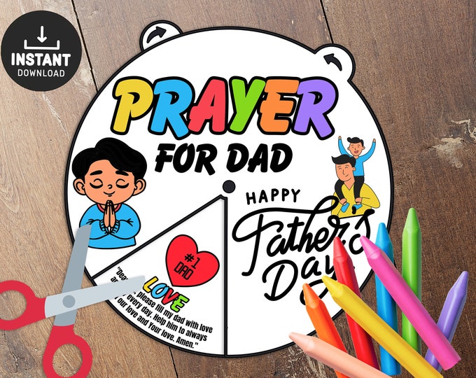 Prayers for Dad, Father's Day Bible Craft, Printable Christian Coloring ...