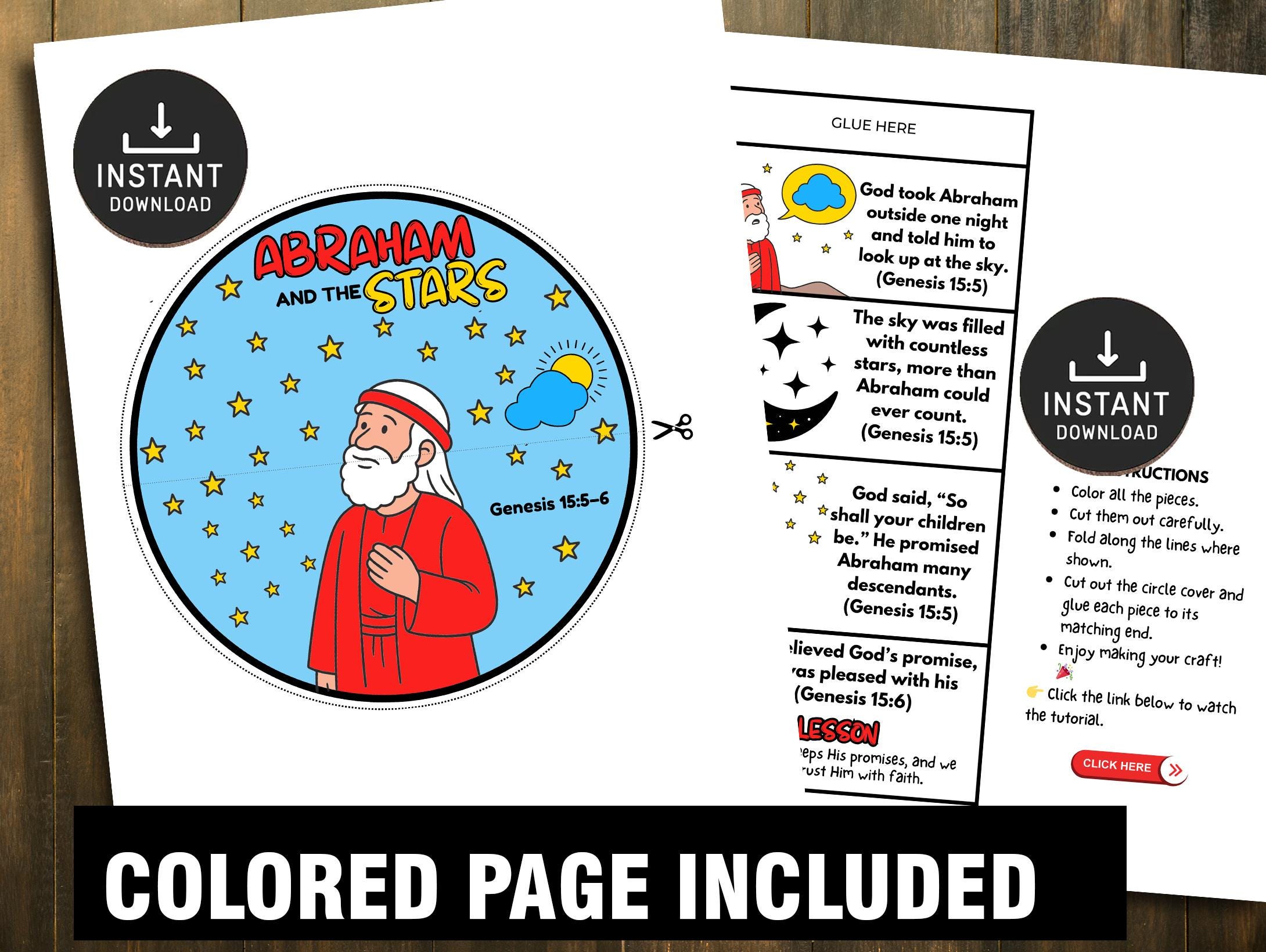 Abraham and the Stars Folding Surprise Bible Story Craft, Sunday School ...