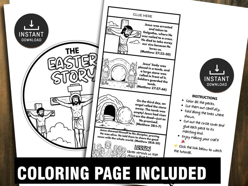 Easter Story Folding Surprise Bible Story Craft, Sunday School Activity ...